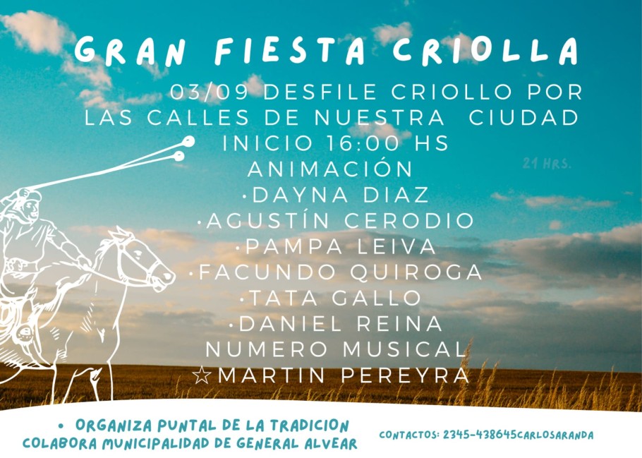 Sábado 3: Gran fiesta criolla